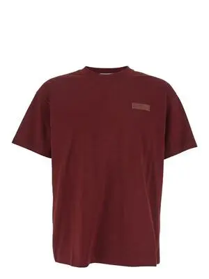 Givenchy Bordeaux T-shirt With Logo Patch On Chest For - Multicolor