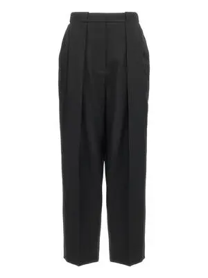 Balmain Grain De Poudre Wool Pants - Black