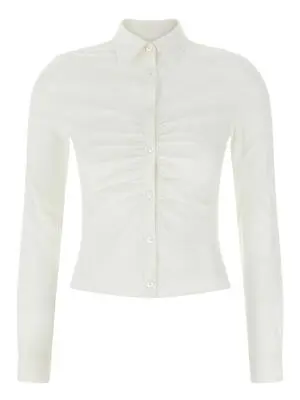 Balenciaga Cotton Shirt With Ruching - White