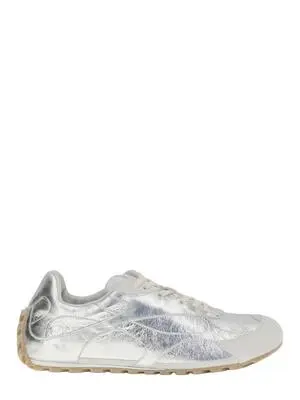 Bottega Veneta Bottega Veneta Silver Calf Leather Sneakers Silver