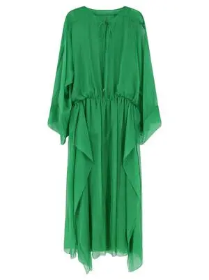 Alberta Ferretti Silk Long Dress - Green
