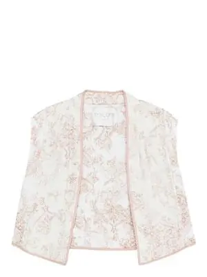 FORTE_FORTE Sleeveless Floral Print Vest - White