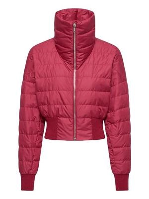 Moncler Quilted Down Zip-up Funnel Neck Jacket - Red