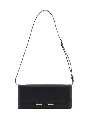 TOM FORD TOM FORD Grained Leather Crossbody Bag With T Plaque Multicolor