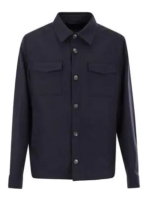Herno Rain Cotton Cashmere Shirt - Blue