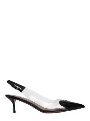 Alaïa Le Coeur Slingbacks In Patent Leather - Black