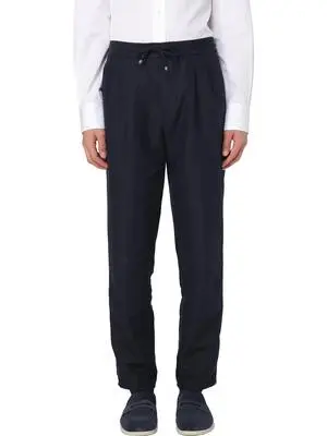 Brunello Cucinelli Linen And Cotton Blend Trousers - Blue
