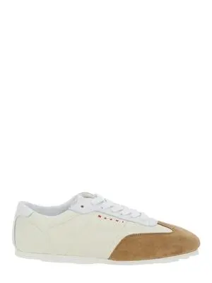 Marni Eco-leather Sneakers With Suede Details And Lettering Logo - Multicolor