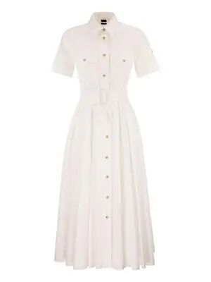 FAY FAY Stretch Cotton Poplin Shirt Dress