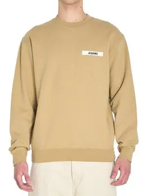 Jacquemus Embroidered Logo Crew Neck Sweatshirt - Cream