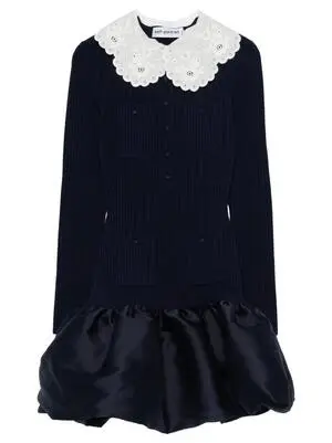 SELF-PORTRAIT Scalloped Collar Dress - Multicolor