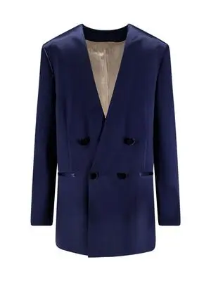 Alberta Ferretti Double-breasted Satin Blazer - Multicolor