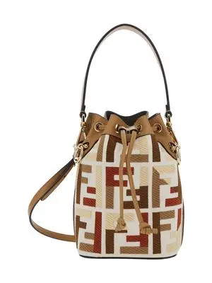 Fendi Mon Tresor Ff Fabric Drawstring Bucket Bag - Multicolor