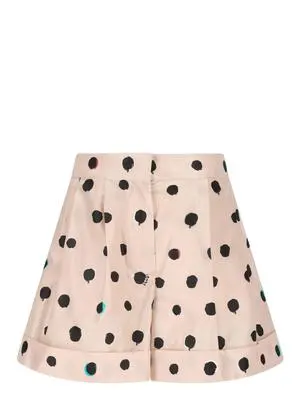 Fendi Silk Polka Dot Print Shorts - Multicolor
