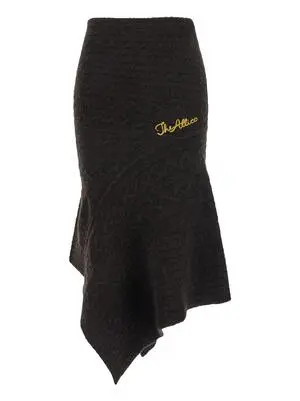 Attico Wool Skirt With Asymmetrical Design - Multicolor