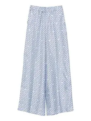 Max Mara MAX MARA Silk Printed Wide Leg Trousers Multicolor