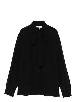 Chloé Black Silk Blouse With Pussy Bow Collar - Multicolor