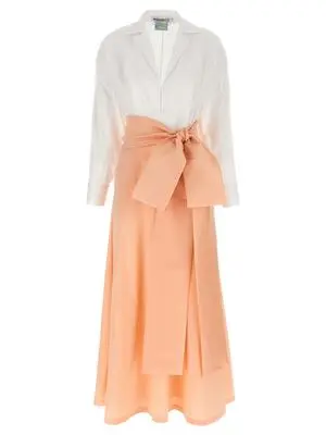Bernadette Clarence Dress With Embossed Camellia Skirt - Multicolor