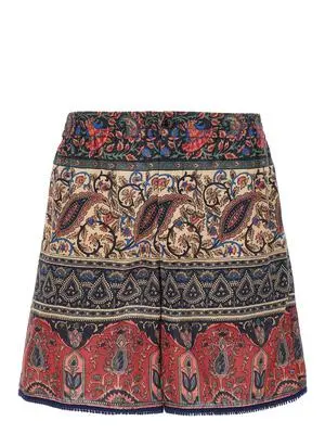 Valentino Garavani Voyage Imaginaire" Print Cotton Bermuda Shorts - Multicolor