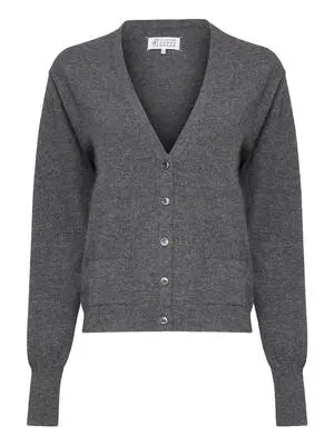 MAISON MARGIELA Grey V-neck Cardigan - Gray