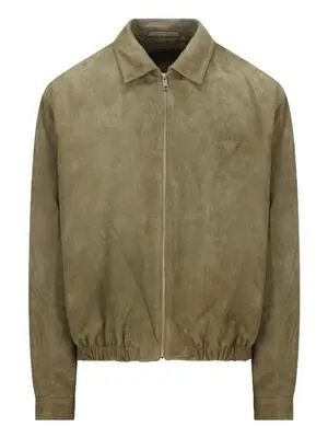 Prada Leather Zip Fastening Jacket - Green