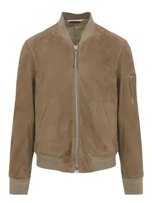 TOM FORD Leather Bomber Jacket - Brown
