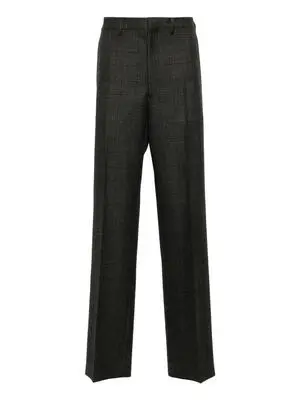 Prada Prince Of Wales Plaid Wool Trousers - Gray