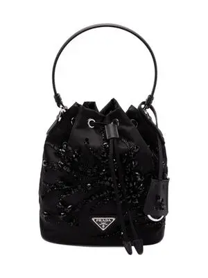 Prada Mini Bag With Embroidery - Black