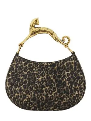 LANVIN LANVIN Mini Bag With Animal Print And Feline Handle Multicolor