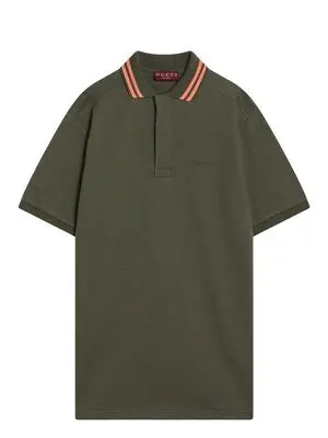 Gucci Moss Polo In Cotton Blend - Green