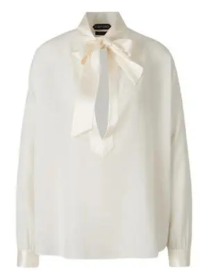 TOM FORD Silk Bow Detail Blouse - White
