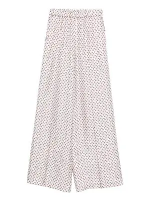 Max Mara Silk Paisley Print Wide Leg Trousers - Multicolor