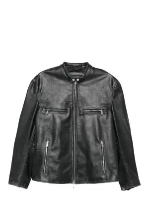 Dsquared2 Leather Zip Jacket - Black