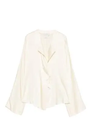 FORTE_FORTE Silk Satin Shirt Ivory - Multicolor