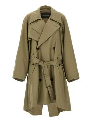 BALENCIAGA Balenciaga Draped Neck Trench Coat