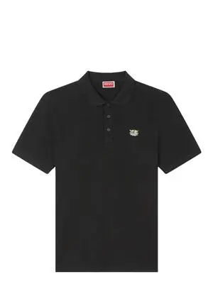 Kenzo Kenzo Men Cotton Polo Shirt With Logo Appliqué Black