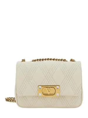 VALENTINO VALENTINO GARAVANI Quilted Leather Crossbody Bag With VLogo Plaque