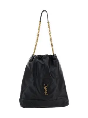 Saint Laurent SAINT LAURENT Jamie Shoulder Bag With Two Top Handles And Cassandre Plate In Black Leather Multicolor