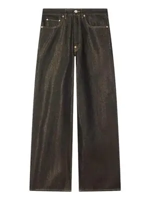 Kenzo Wide-leg Jeans With Cuffs In Japanese Denim - Black