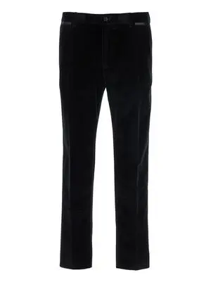 Dolce & Gabbana DOLCE & GABBANA Black Velvet Stretch Pants With Belt Loops Multicolor