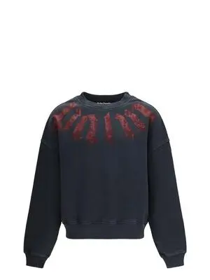 Palm Angels Distressed Logo Sweatshirt - Black