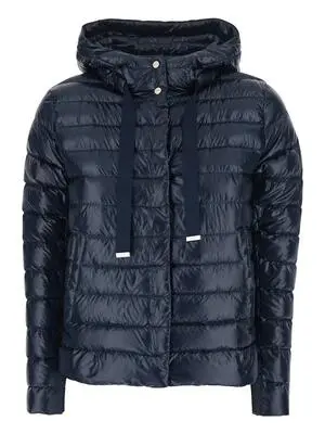 Herno Hooded Puffer Jacket With Drawstring And Logo Detail - Multicolor