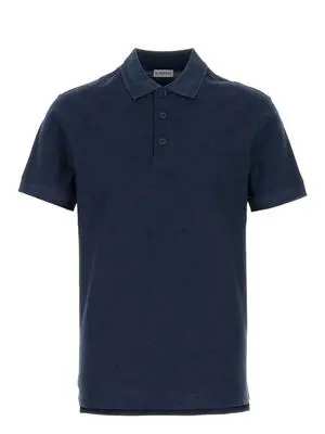 Burberry Eddie Cotton Polo Shirt With Ekd Embroidery - Blue