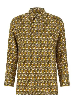Max Mara Times' Reversible Silk Twill Shirt - Multicolor