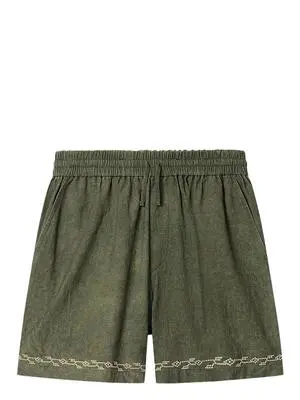 Isabel Marant Étoile Bermuda Shorts With Embroidered Hem - Green