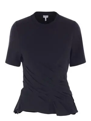 Loewe Cotton Blend T-shirt With Anagram Embroidery - Multicolor