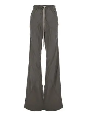 Rick Owens Bias Pants With Elastic Waist And Drawstring In Fabric And Silk Blend - Gray