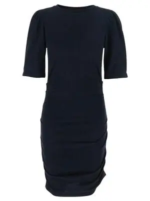 Isabel Marant Étoile ISABEL MARANT 'Mylda' Crew Neck Cotton Dress With Ruffled Straps And Pleated Details Black