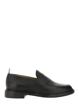 Thom Browne Calf Leather Moccasin Penny Loafers - Black