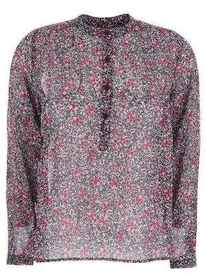 ISABEL MARANT ÉTOILE ISABEL MARANT ETOILE Floral Print Cotton Henley Neck Dress